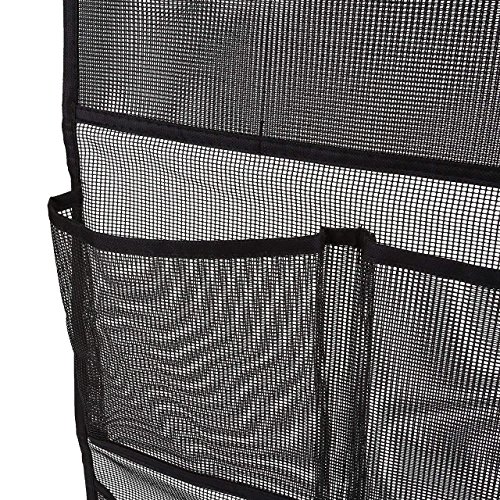FishMM Mesh Shower Caddy College with Hooks, Bath Organizers for Shower with 7 Pockets, Hang on Shower Curtain Rod/Liner Hooks/Door for Bathroom,Space Saving