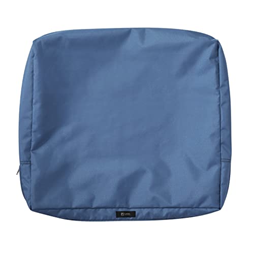 Classic Accessories Ravenna Water-Resistant 25 x 22 x 4 Inch Patio Back Cushion, Empire Blue