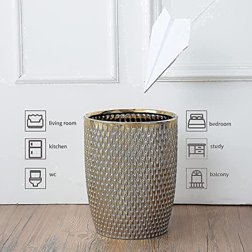 BASDHE Bathroom Accessories Set 5 Piece Bath Ensemble Includes Trash Can,Toothbrush Holder,Toothbrush Cup,Soap Dispenser,Soap Dish for Decorative Countertop and Housewarming Gift, Yellow