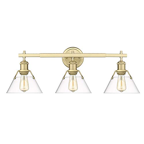 Orwell 3 Light Bath Vanity Brushed Champagne Bronze with Clear Glass Shades
