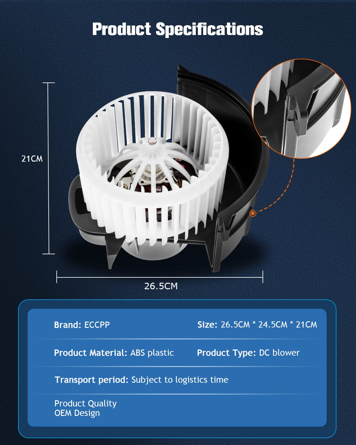 ECCPP HVAC AC Heater Blower Motor AC w/Fan Cage Front fit for 07-2015 for Audi Q7 /03-2010 for Porsche Cayenne /04-2010 for VW Touareg