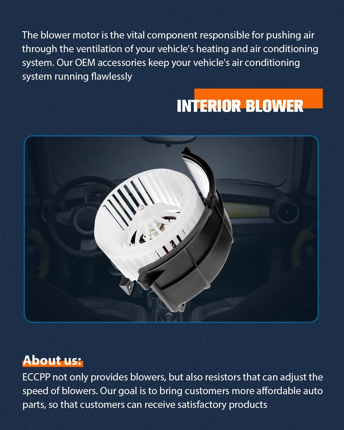 ECCPP HVAC AC Heater Blower Motor AC w/Fan Cage Front fit for 07-2015 for Audi Q7 /03-2010 for Porsche Cayenne /04-2010 for VW Touareg