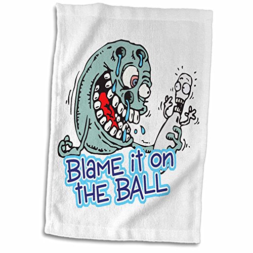 3D Rose Funny Blame It On The Ball Bowling Humor Design Hand/Sports Towel, 15 x 22