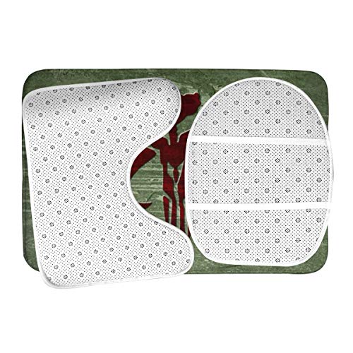 Star War Manda-Lorian Bath Mat 3 Piece Set Anti-Skid Bathroom Carpet Set Soft Pads Bath Mat + Contour Pads + Toilet Lid Cover, Absorbent Carpet Bath and Mat Anti-Slip Pads Set