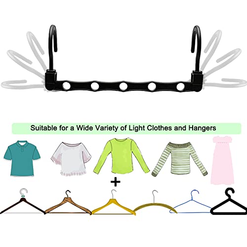 Space Saving Hangers - Sturdy Plastic Magic Hangers 5 Holes Hanging Closet Organizers for Clothes Shirt Dress Small Space Organization and Storage Apartment College Dorm Room Essential(8pcs)