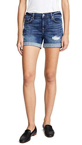 7 For All Mankind Women's Denim Shorts, Roll Up-Broken Twill Vanity, 30