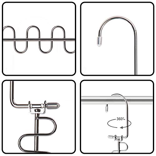 Bloberey Space Saving Hangers 6x2 Slots Metal Magic Cascading Hanger Closet Organizer Hanging Closet Wardrobe Closet System(4 Pack)