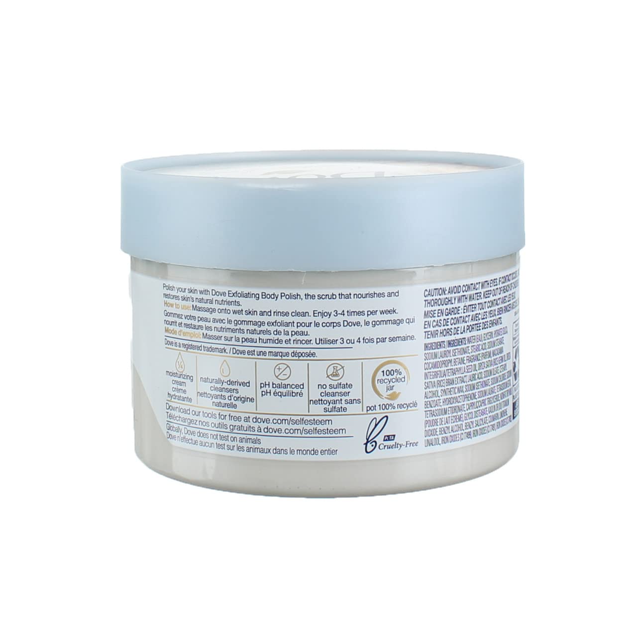 Dove Exfoliating Body Polish Body Scrub Macadamia & Rice Milk 10.5 oz (2 pack)