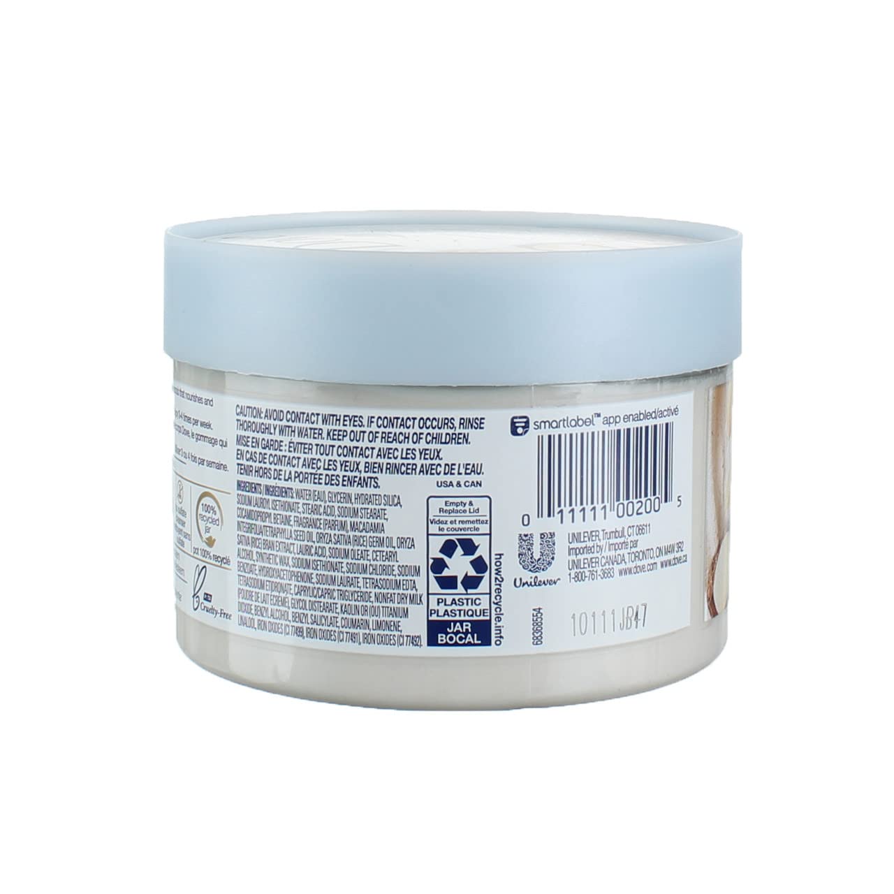Dove Exfoliating Body Polish Body Scrub Macadamia & Rice Milk 10.5 oz (2 pack)