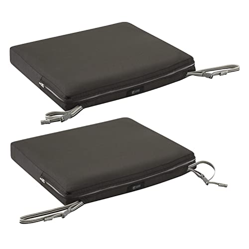 Classic Accessories Ravenna Water-Resistant 17 x 15 x 2 Inch Patio Seat Cushion, Espresso