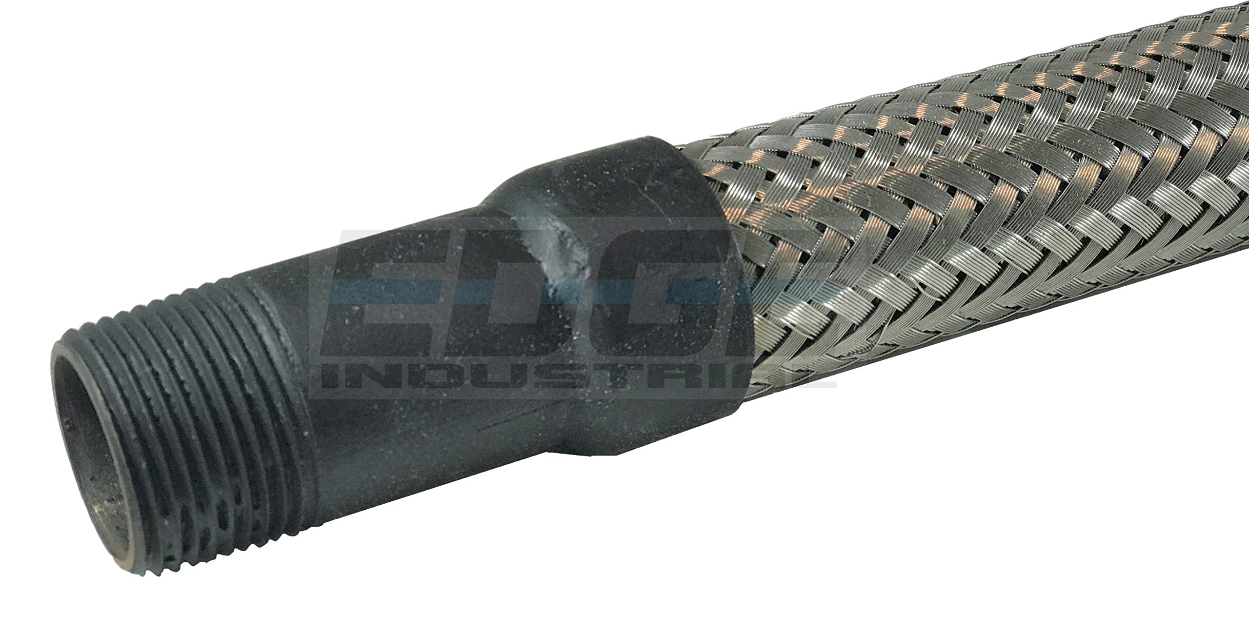 INDUSTRIAL GRADE HEAVY DUTY FLEXIBLE METAL HOSE CONNECTOR (MADE IN USA) 1" MALE NPT ENDS x 48 inch TOTAL LENGTH STAINLESS STEEL BRAIDED FLEX