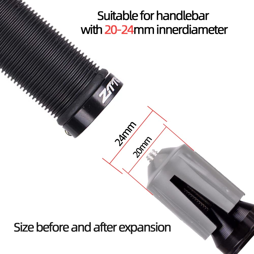 ZTTO Bike Handlebar Grips, Double Lock Bicycle Handle Bar Soft Non-Slip Rubber Hand Grip Comfortable Ergonomic for BMX, Mountain Bike, Beach Bike, Scooter, Folding Bike