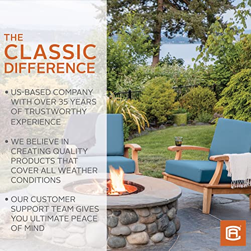 Classic Accessories Ravenna Water-Resistant 17 x 15 x 2 Inch Patio Seat Cushion, Espresso