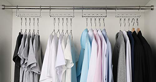 Bloberey Space Saving Hangers 6x2 Slots Metal Magic Cascading Hanger Closet Organizer Hanging Closet Wardrobe Closet System(4 Pack)