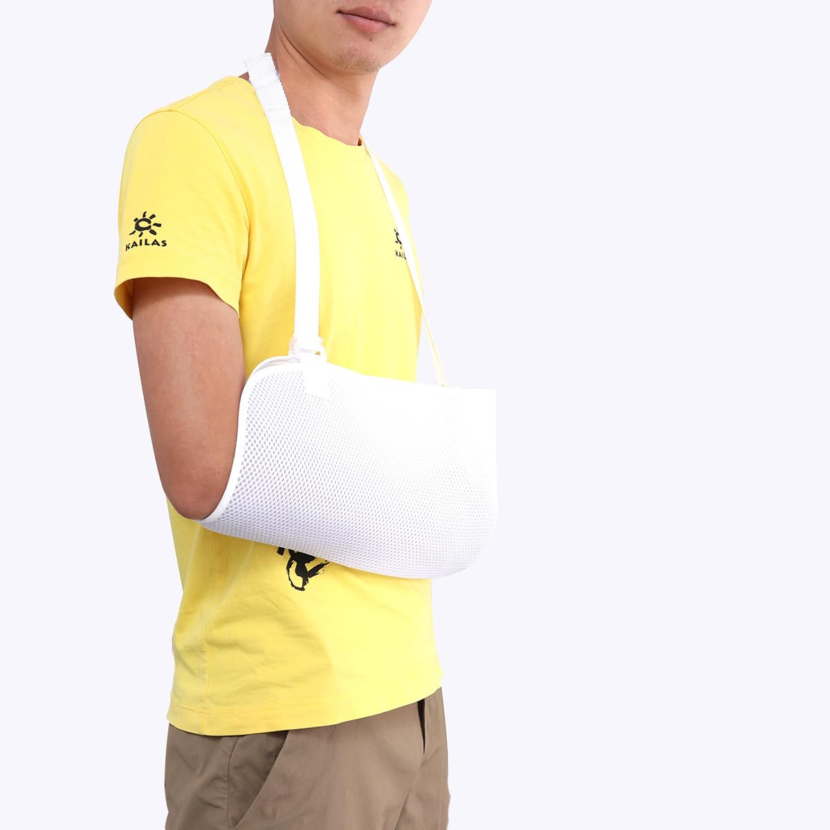 ROSENICE Arm Sling Mesh Adjustable Shoulder Medical Sling for Broken Arm(White)