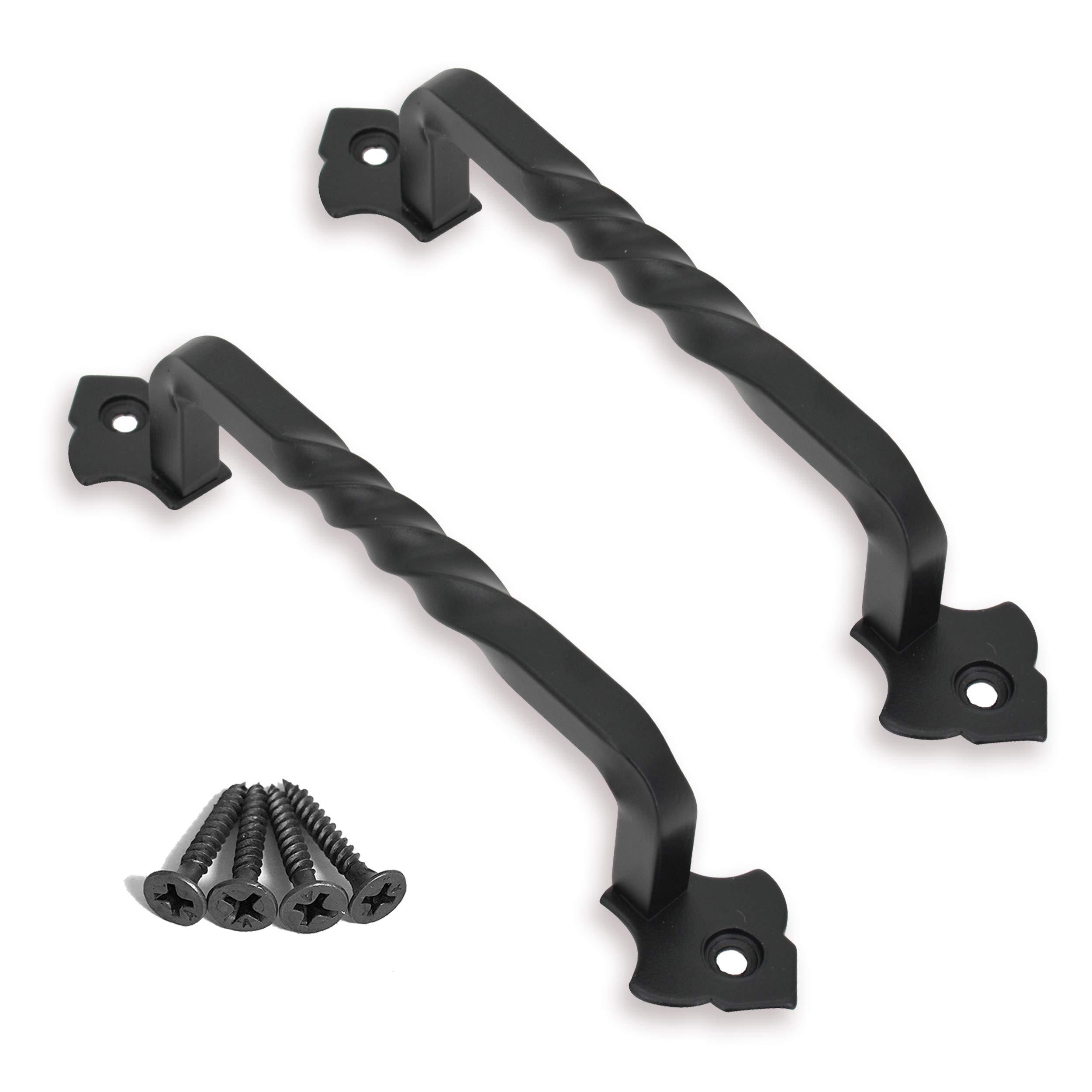 OVOV 2 Pack Barn Door Pull Handle Hardware for Wooden Garden Gate Shed Cabinet Door (6inch)