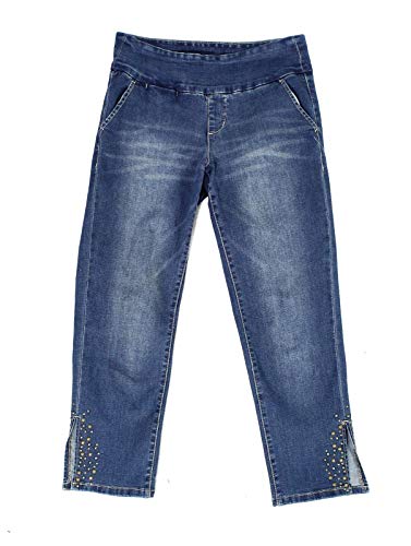 Jag Jeans Women's Naomi Crop With Studs, Kodiak Blue, 4
