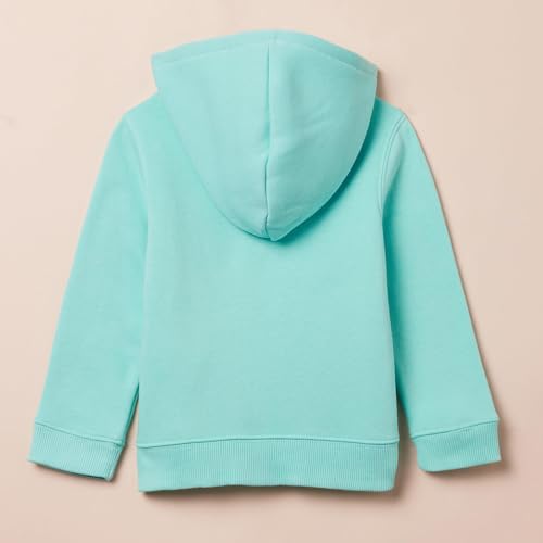 Amazon Essentials Girls' Fleece Zip-Up Hoodie Sweatshirt, Aqua Blue, Medium