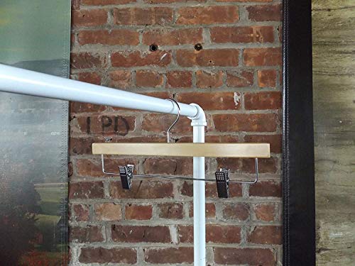 NAHANCO 6214RCCH10 14” Wooden Pant Skirt Hanger with Chrome Hook and Clips, Natural (Pack of 10)