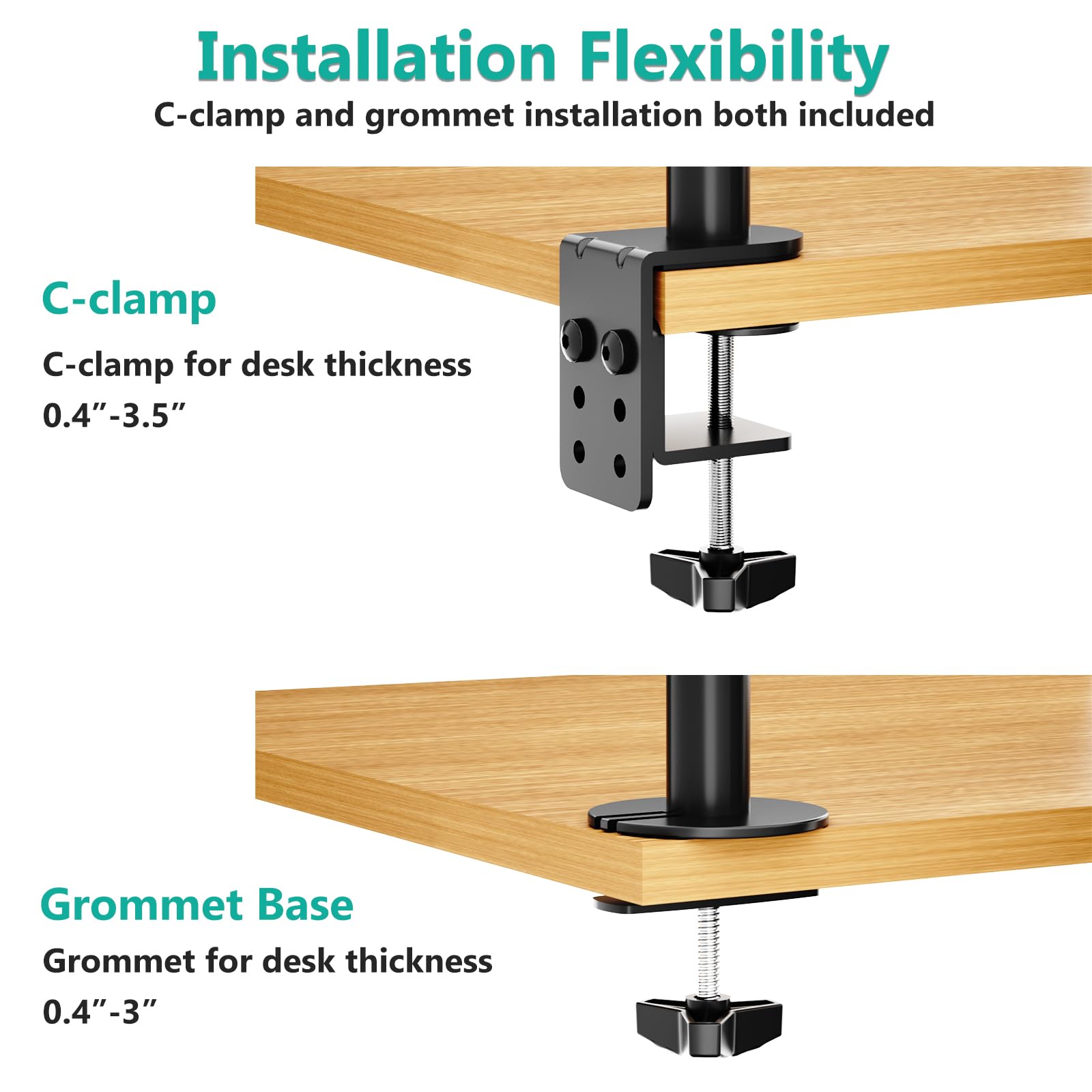 WALI Laptop Tray Desk Mount for 1 Laptop Notebook up to 17 inch, Fully Adjustable, 22 lbs Capacity with Vented Cooling Platform Stand (M00LP)