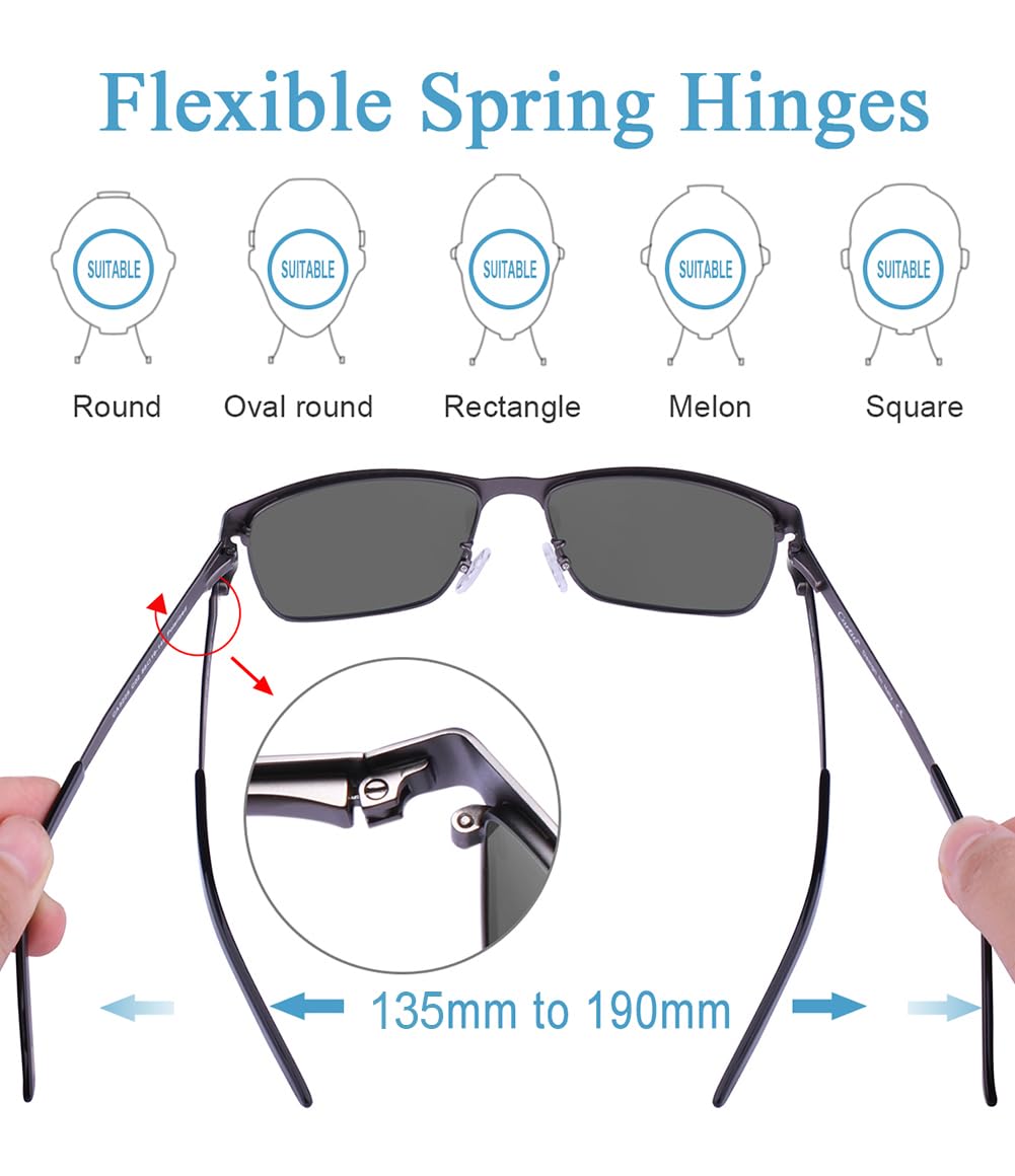 CARFIA Metal Mens Sunglasses Polarized UV400 Protection for Driving Fishing Hiking Golf Everyday Use
