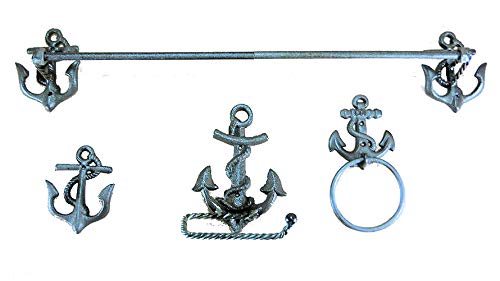 Nautical Anchor Bathroom Accessory Set by COI Cast Iron Decor