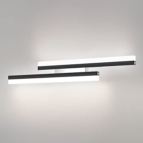 Wanzvisk 32 Inch LED Vanity Lights,Lighting Fixtures,Bathroom Lights,12w Indoor Wall Mount Sconces Lamps with 120lm Brushed Black(Cold White 6000K)