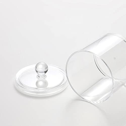 CLEAMAISONN Cotton Bud Holder 10 Oz Bathroom Jars with Lids for Cotton Ball Swab Pad Cotton Pad Holder (1pcs)
