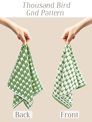 Bathroom Hand Towels 29β x 13β, Ultra Soft Hand Towel Set Houndstooth Pattern, 4 Pack Face Towels for Daily Use, Orange Yellow Green Lilac