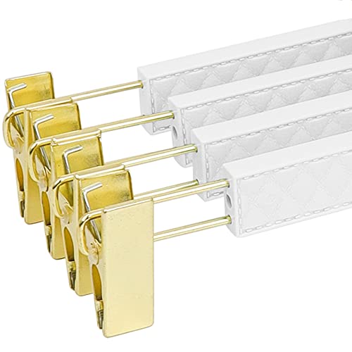 16 Pack Gold Pants Hangers,Plastic Skirt Hangers with Gold Clips,Premium Pants Hangers for Clothes Coat 360° Swivel Hook(Gold-16 Pack)