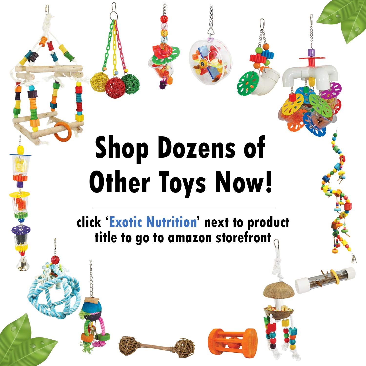 Jungle Canopy Toy Bundle - Colorful Interactive Climbing Forage Cage Accessory Toy Set - for Sugar Gliders, Rats, Ferrets, Hamsters, Squirrels, Parrots, Birds, Marmosets, Degus, Monkeys & Small Pets