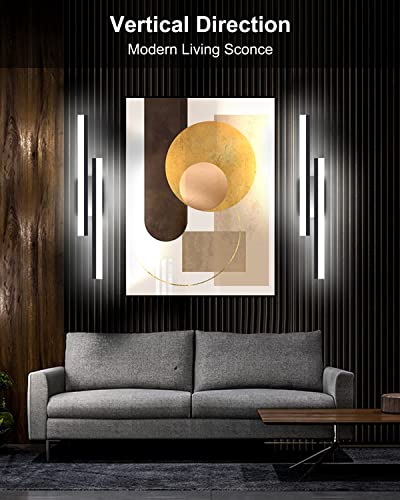 Wanzvisk 32 Inch LED Vanity Lights,Lighting Fixtures,Bathroom Lights,12w Indoor Wall Mount Sconces Lamps with 120lm Brushed Black(Cold White 6000K)