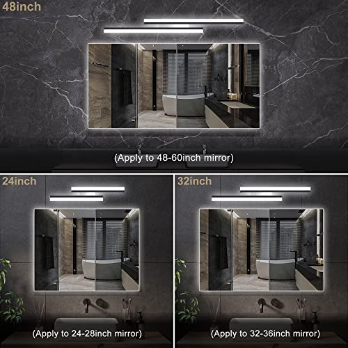 Wanzvisk 32 Inch LED Vanity Lights,Lighting Fixtures,Bathroom Lights,12w Indoor Wall Mount Sconces Lamps with 120lm Brushed Black(Cold White 6000K)
