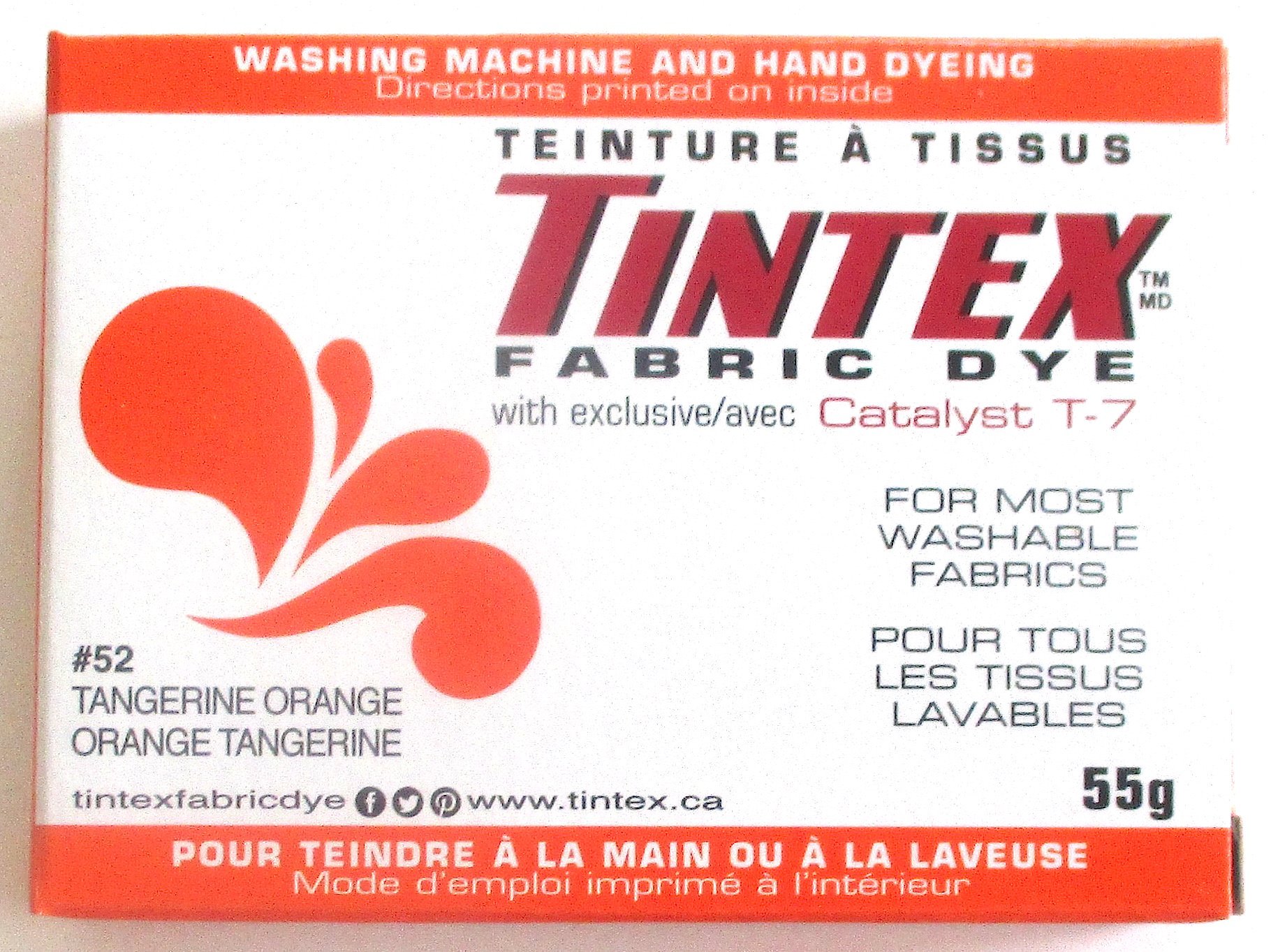 TINTEX Brand Tangerine Orange Fabric Dye #52