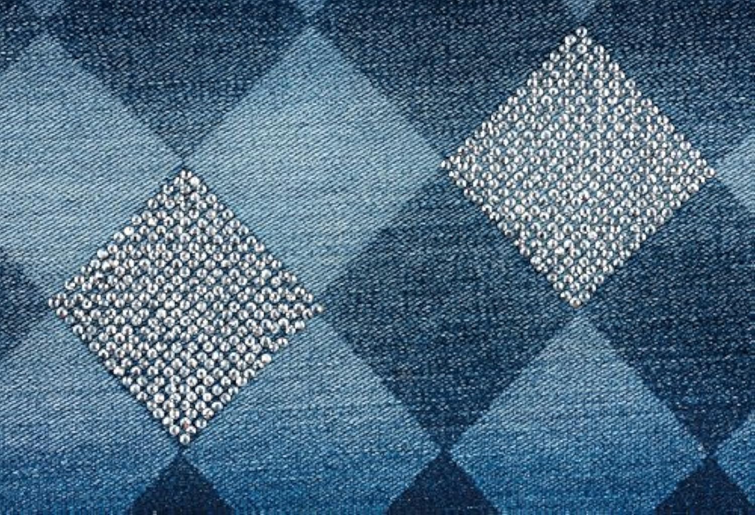 Laeacco 7x5ft Photography Background Jeans Inlaid Rhinestone Photo Booth Props Diamond Denim Background Slant Lattice Square Clothes Backdrops for Photography Portraits Fashion Photo Backdrop