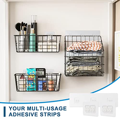 HAPY SHOP 8 Pack Adhesive Hooks Sticker Strong Shower Caddy Adhesive Hooks Replacement Nail Free Transparent Adhesive Pad No-Trace Wall Stick Adhesives Hook for Bathroom Shower Caddy Corner Shelf