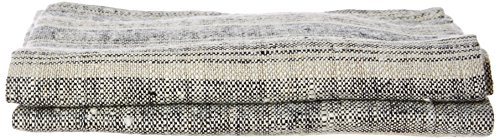 LinenMe Set of 2 Linen Guest Towels, 14" x 17", Black/Natural Striped, 100% linen, Prewashed