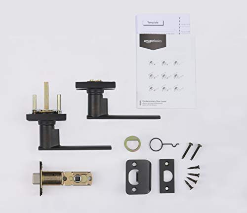 Amazon Basics Contemporary Stamford Door Lever, Passage, Oil Rubbed Bronze
