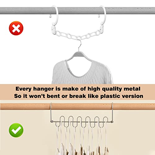 FYY Magic Hangers Space Saving Closet Organizer Clothes Storage Hangers 2 Pack Multifunctional 360°Rotation Stainless Steel Clothes Hanger for Wardrobe Heavy Clothes, Shirts, Pants, Dresses, Coats