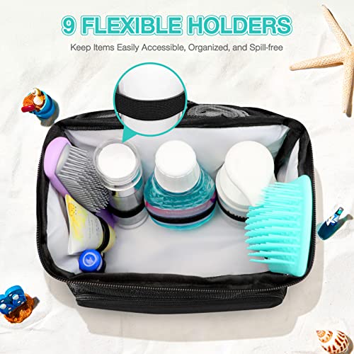 hatisan Portable Shower Caddy Dorm Room Essentials, Shower Caddy College Hanging Mesh Shower Caddy Bathroom Caddy, Shower Bag for College Shower Caddy Tote Traveling Gym Camping (Black)