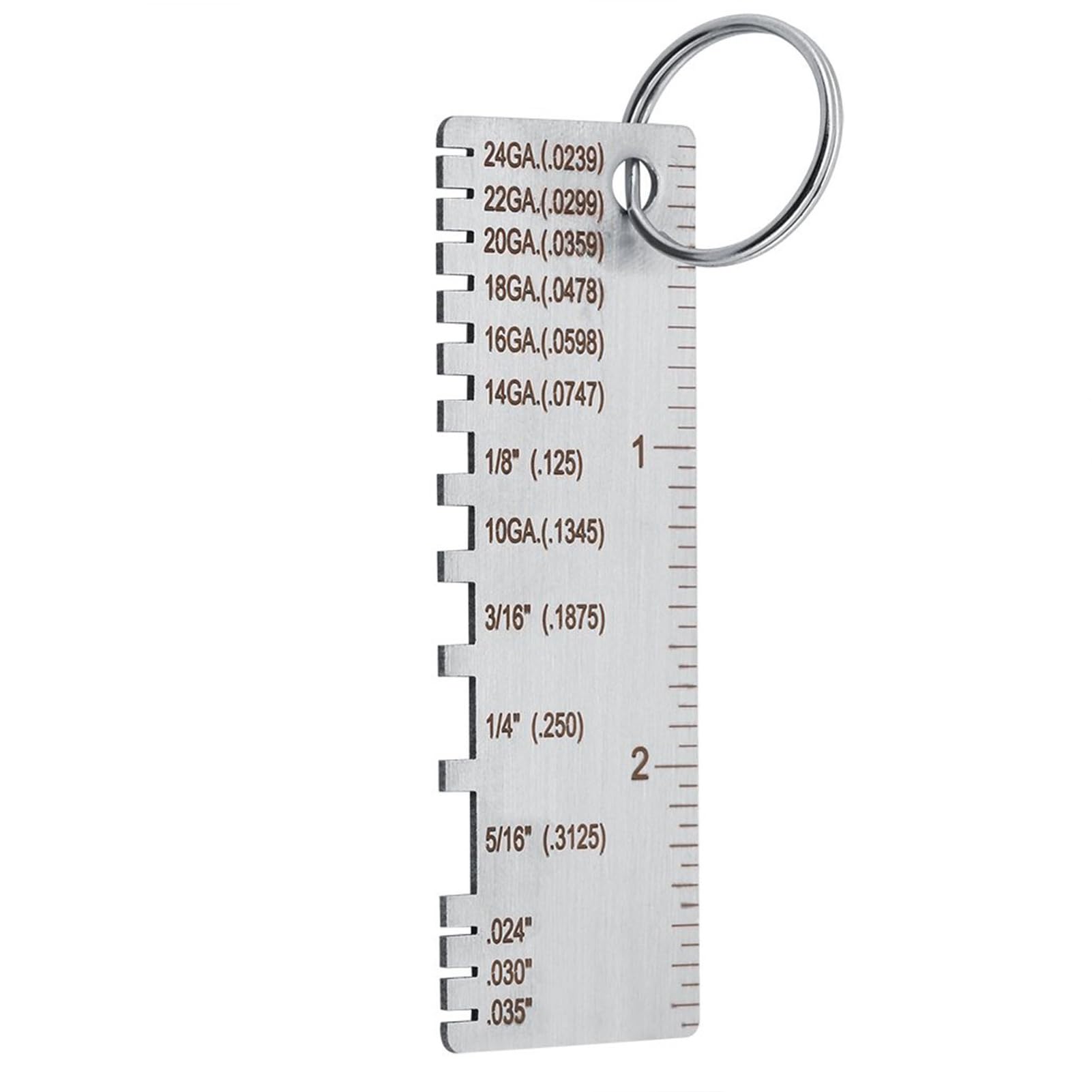 Wire/Metal Sheet Thickness Gauge 14 16 18 20 22 24 Wire Gauge Thickness Size Inspection Tool Welding Gauge,Stainless Steel