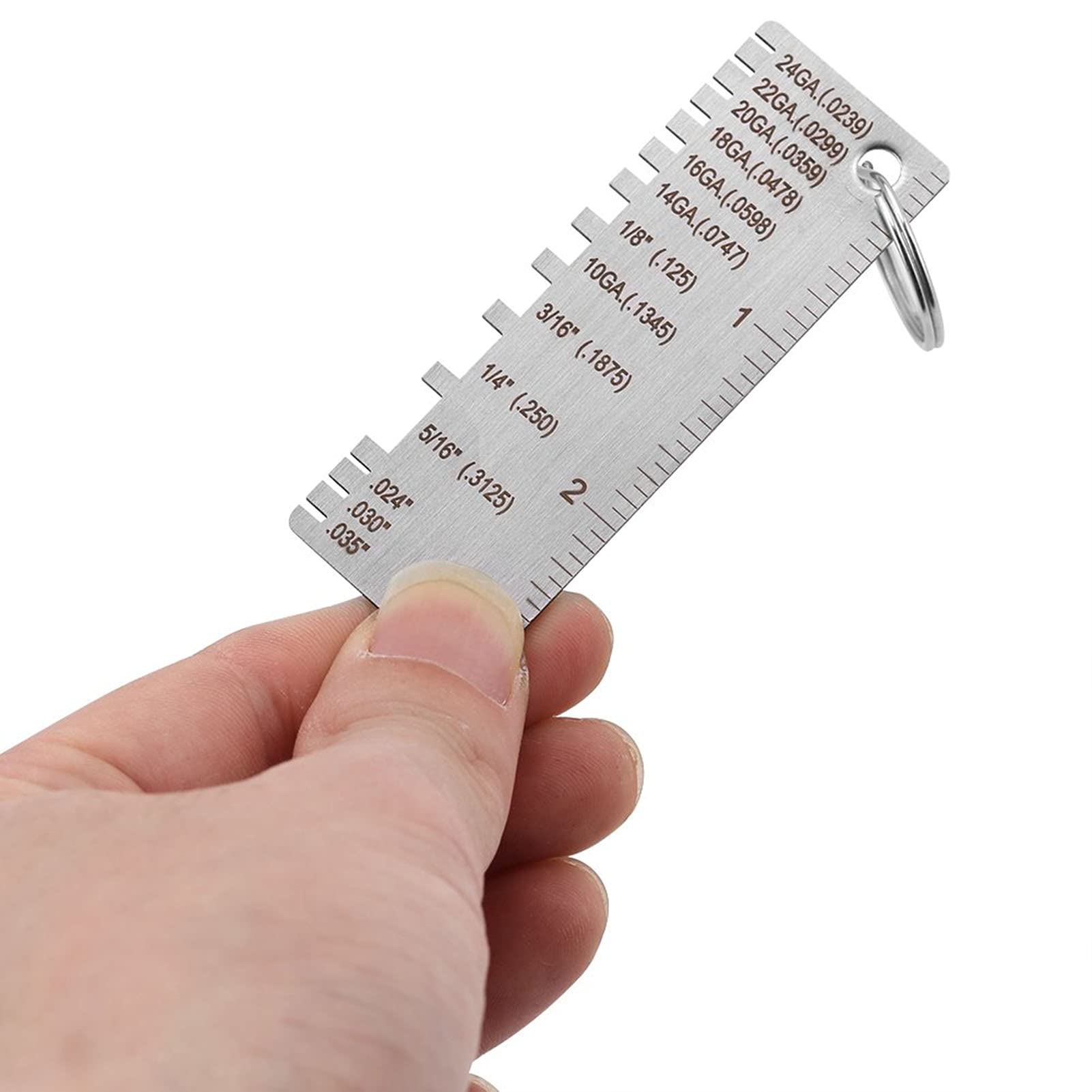 Wire/Metal Sheet Thickness Gauge 14 16 18 20 22 24 Wire Gauge Thickness Size Inspection Tool Welding Gauge,Stainless Steel
