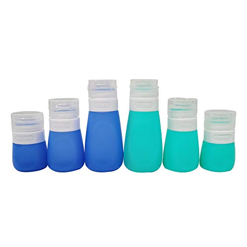 YINGGG Squeeze Portable Salad Dressing Container to Go Bottles Sauce Leakproof Condiment Storage Bottle, Dressing to Go for Lunch set of 6 (Mixed Type 1)