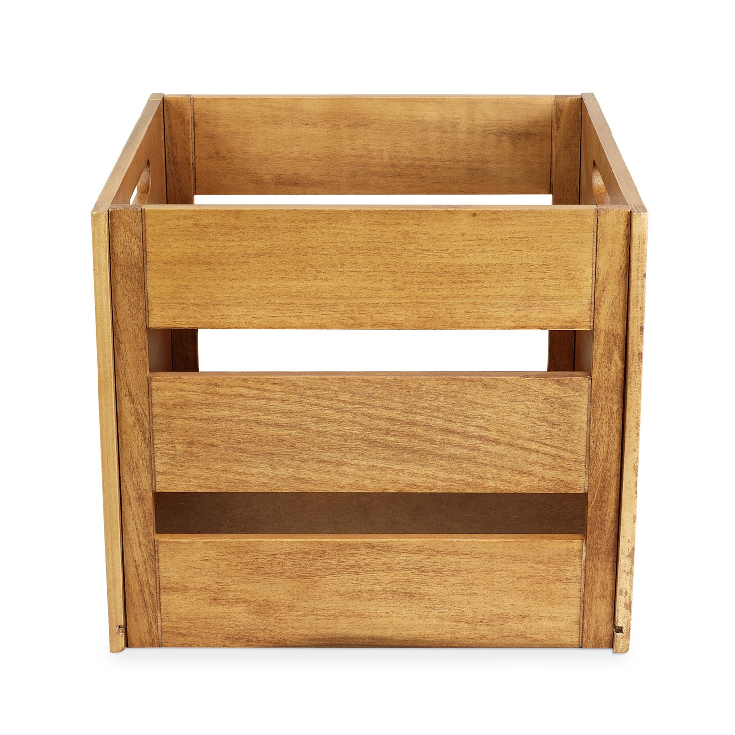 Victrola Wooden Crate - Table Top Album Holder and Organizer for All Records, Holds over 50 Vinyls, Classy Wood Finish, Easy Installation, Elegant Design