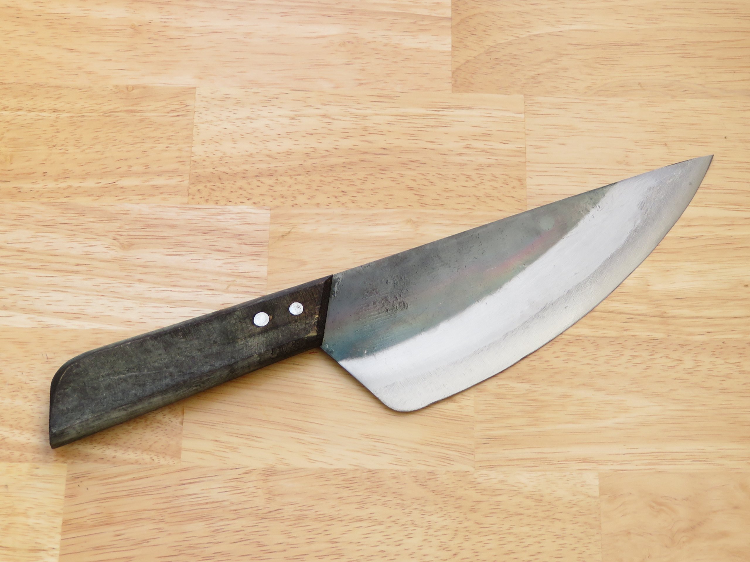 Crude - Asian Carbon Steel Boning Chef Kitchen Knife, Sharp, 8 Inch, Hand Made