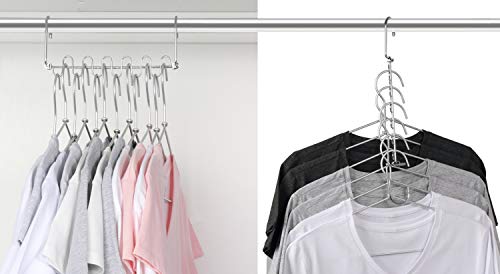 Bloberey Space Saving Hangers 6x2 Slots Metal Magic Cascading Hanger Closet Organizer Hanging Closet Wardrobe Closet System(12 Pack)