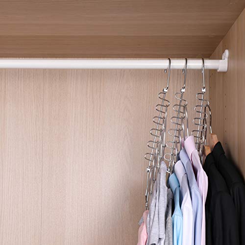Bloberey Space Saving Hangers 6x2 Slots Metal Magic Cascading Hanger Closet Organizer Hanging Closet Wardrobe Closet System(12 Pack)