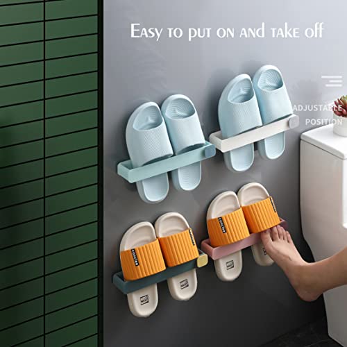 2 PCS Slippers Rack Wall Mounted Hanging Shoe Holder Self Adhesive Shoe Rack Hanging MultiFunction Simple Convenient Wall Bracket Shoe Organiser for Door Cabinet Motorhome Bathroom Kitchen Living Room