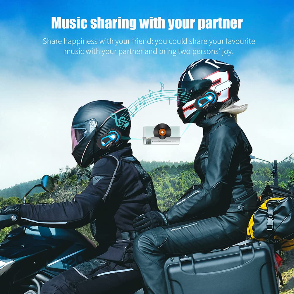 FreedConn T-Max Pro V5.0 Motorcycle Helmet Bluetooth Intercom Headset Communication Systems Kit with DSP/CVC Noise Cancellation, 1200m 6 Riders Group Helmet Intercom with FM Radio for ATV/Dirt Bike