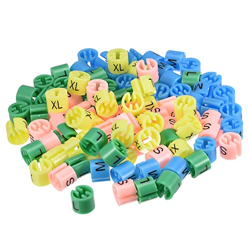 MECCANIXITY Clothes Hanger Marker 4 Size Fit 3.5mm Rod for Garment Color Coding 4 Color Count 120
